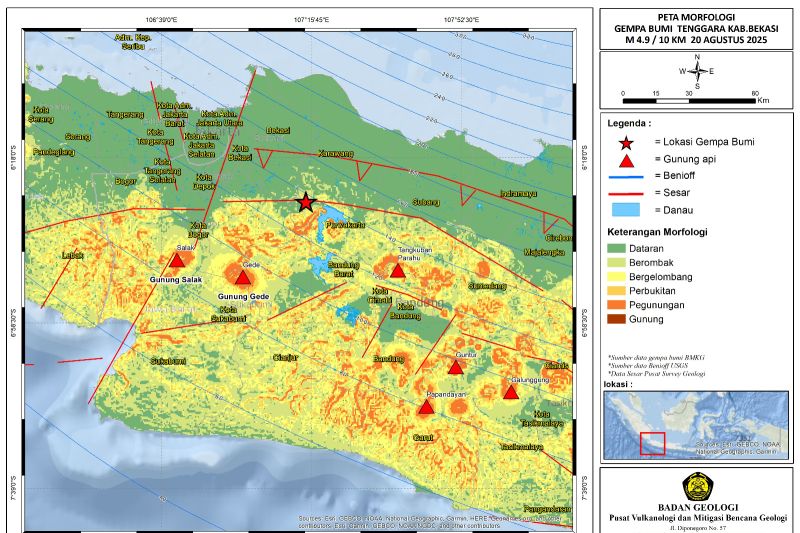 Badan Geologi sebut Gempa Bekasi diakibatkan Sesar Baribis - ANTARA ...