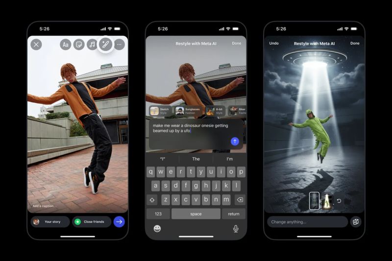 Pengguna Instagram kini bisa pakai alat edit Meta AI di IG Stories ...