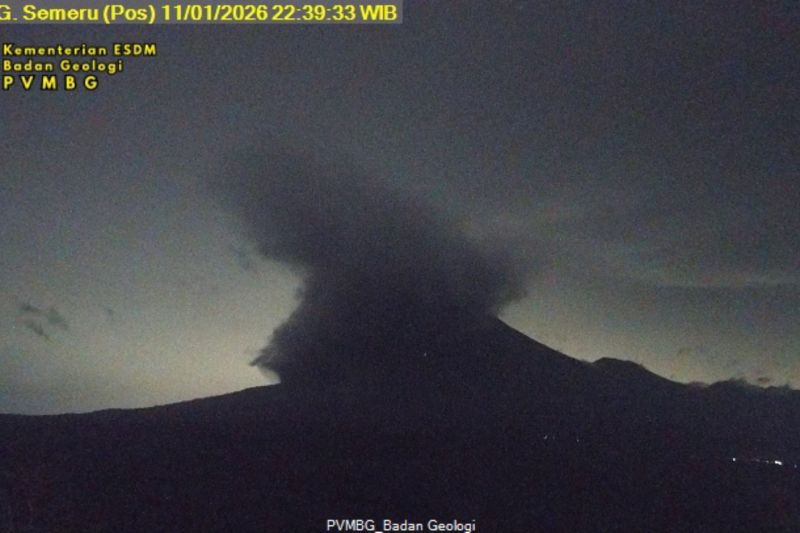 Mount Semeru erupts sending pyroclastic flow 5 km from peak - ANTARA News