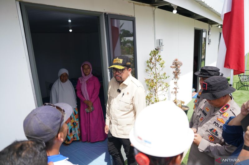 KSP cek huntara di Simpang Opak Aceh, pengungsi pindah bertahap ...