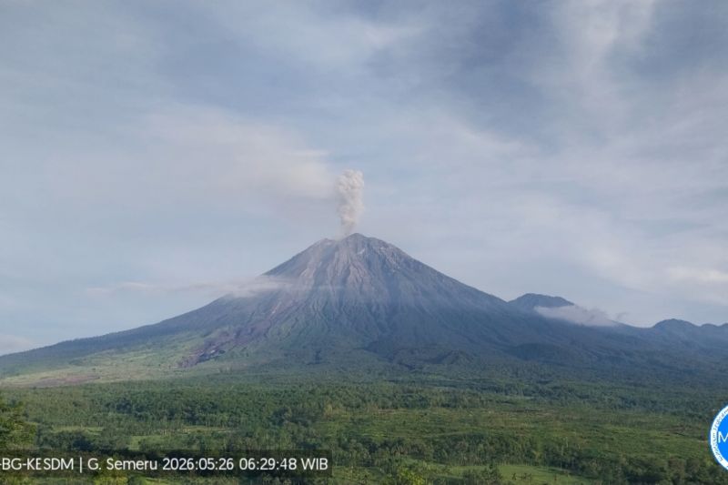 Semeru erupsi lima kali dengan tinggi letusan hingga 1.000 meter ...
