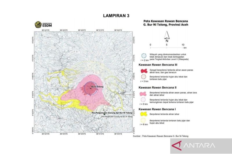 Badan Geologi turunkan radius rekomendasi aman Gunung Bur Ni Telong ...