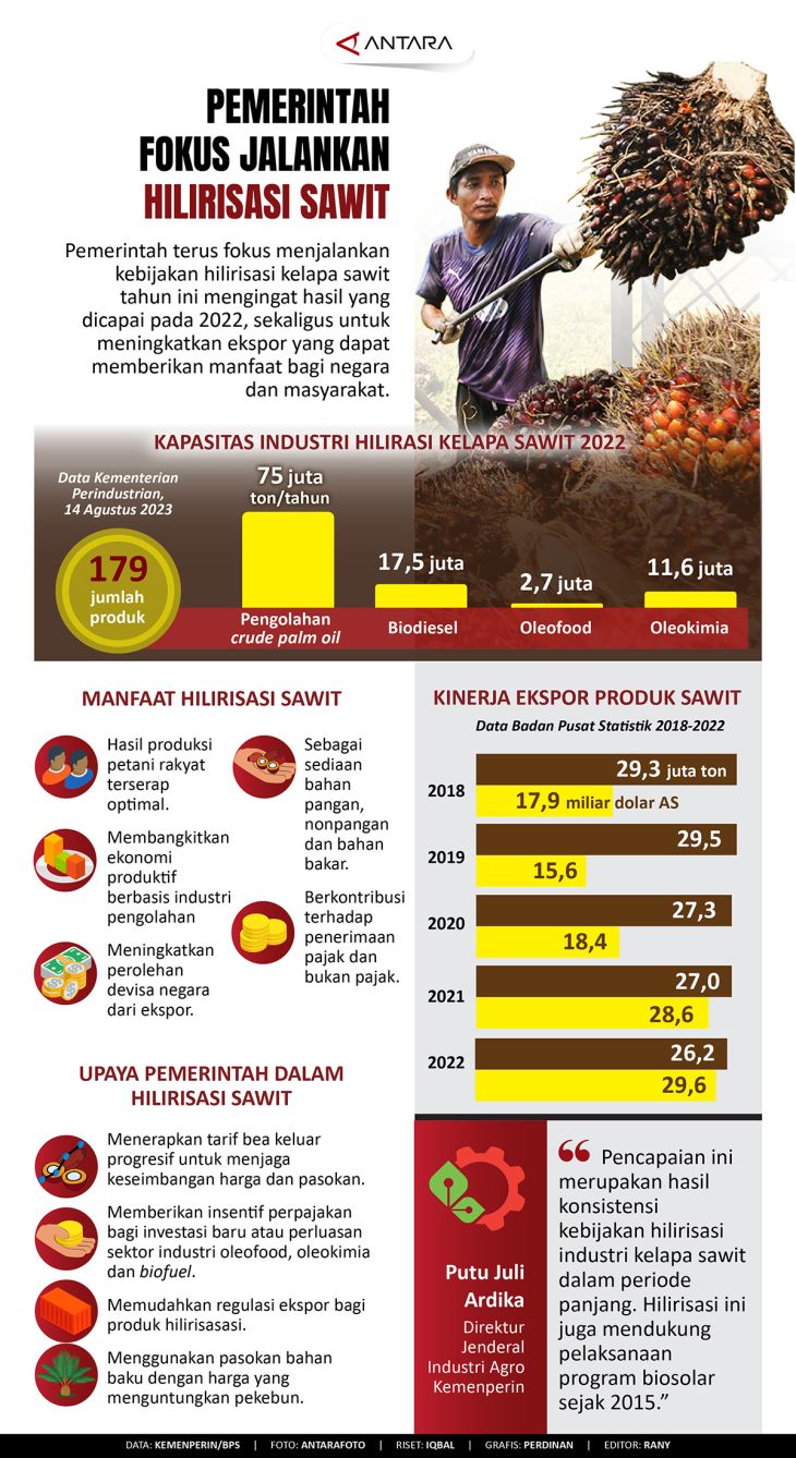 Pemerintah fokus jalankan hilirisasi sawit - Infografik ANTARA News