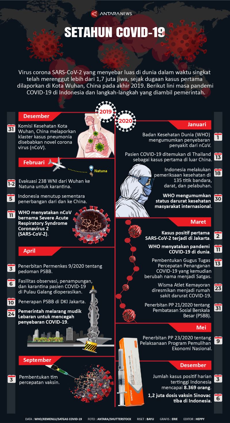 Setahun COVID-19 - Infografik ANTARA News