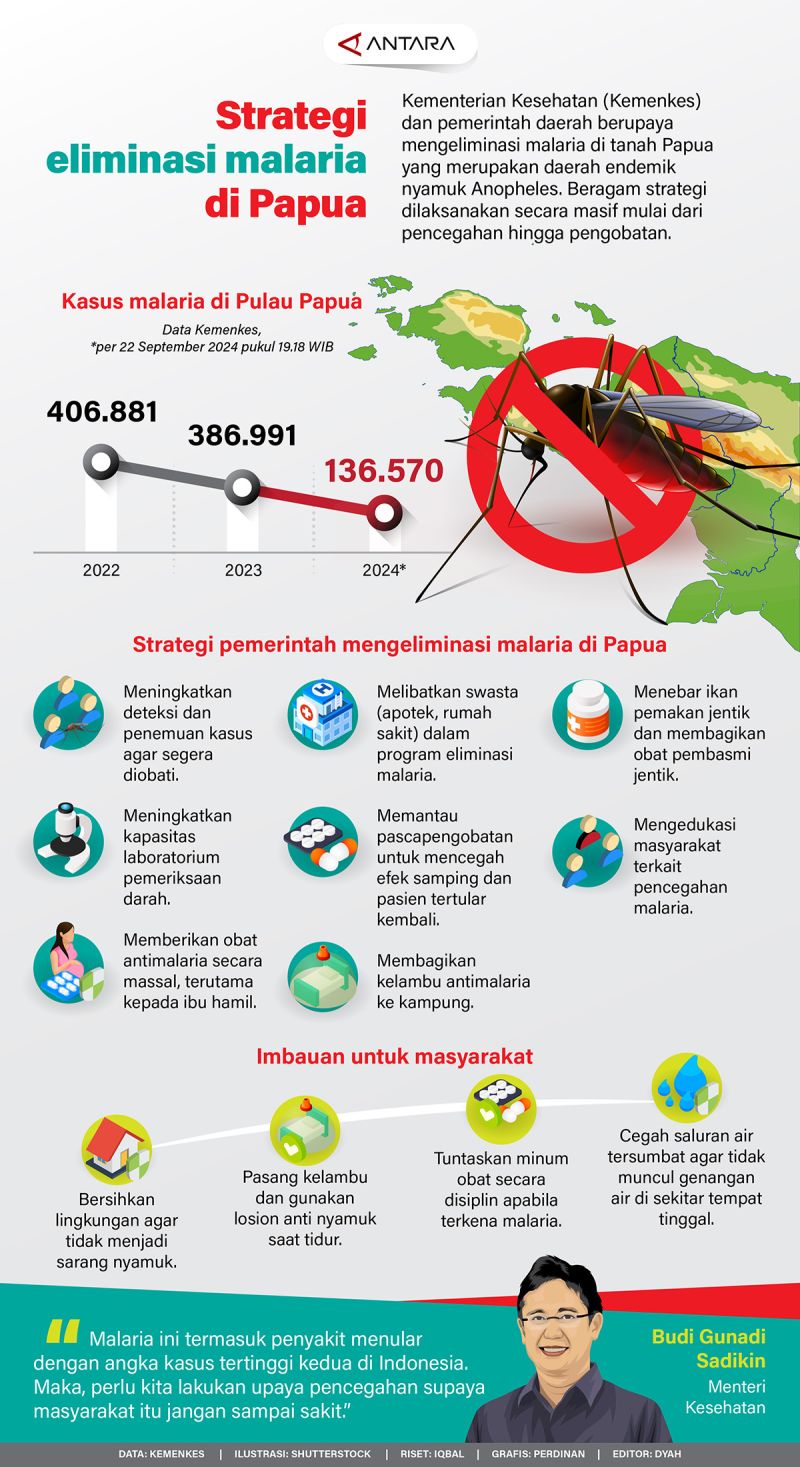 Strategi eliminasi malaria di Papua - Infografik ANTARA News