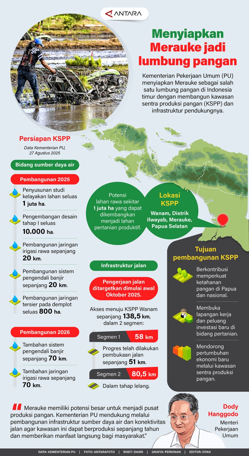 Menyiapkan Merauke sebagai lumbung pangan - Infografik ANTARA News